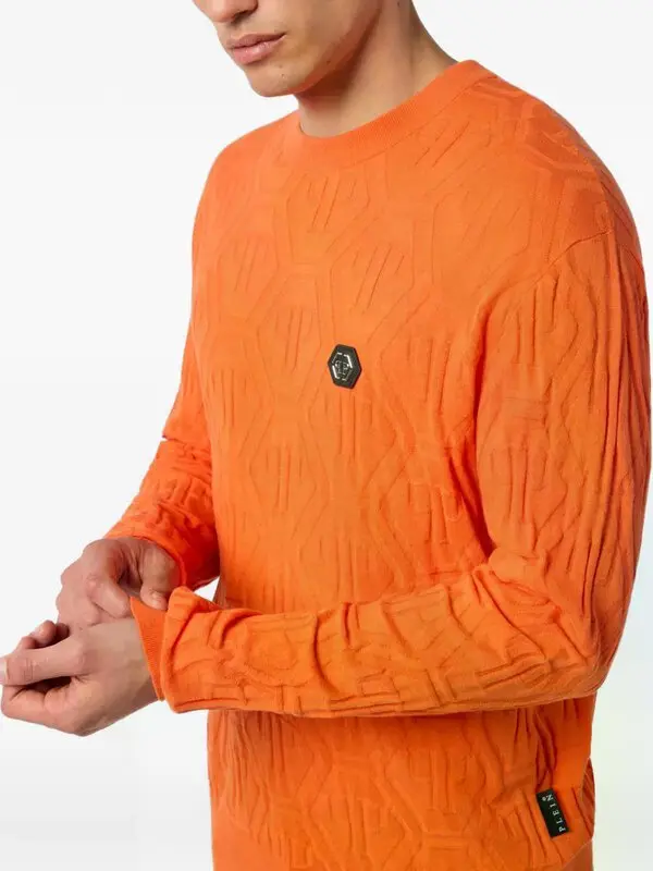 Philipp Plein Jacquard Monogram Knitwear - Orange