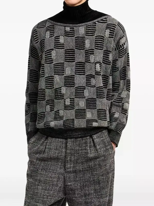 Giorgio Armani Patterned Turtleneck Sweater