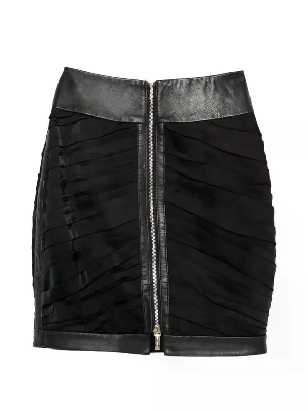 MITILIANE COUTURE Draped Leather Mini Skirt
