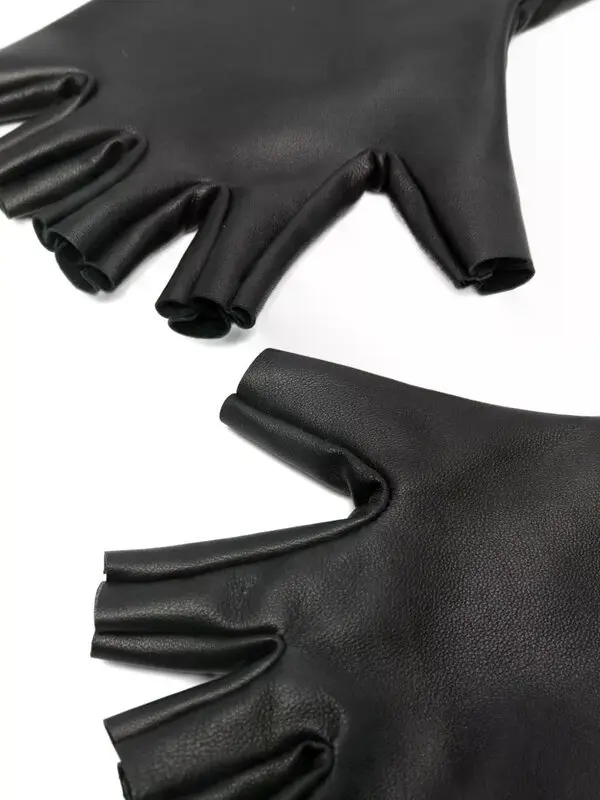 MITILIANE COUTURE Fingerless Leather Midi Gloves