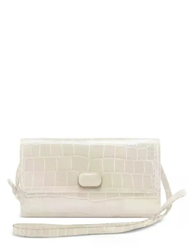 Jeffrey Levinson Cari Croc-embossed Shoulder Bag - Neutrals