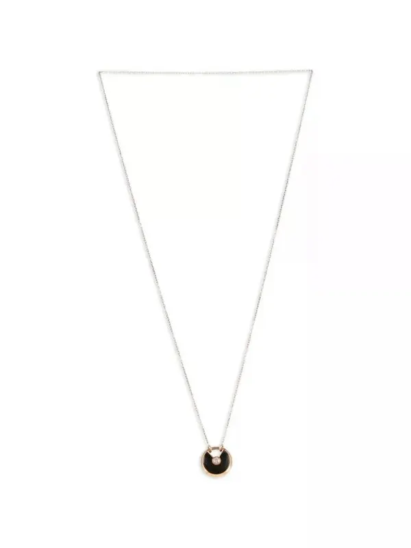 CARTIER 2000s Amulette Diamond And Onyx Necklace - Pink