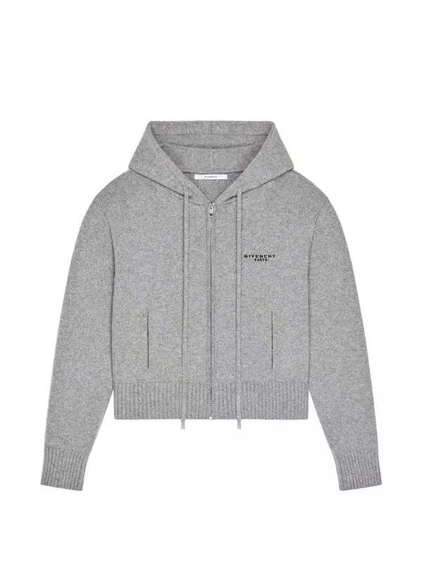 Givenchy Hooded Zip Knitwear - Grey