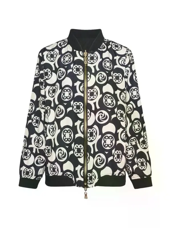 ELENA MIRO` Monogram-pattern Reversible Jacket