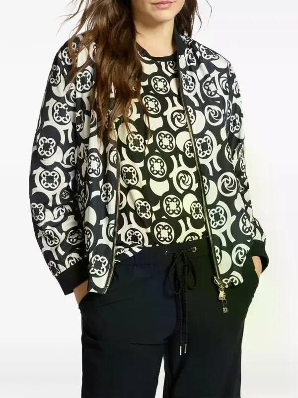 ELENA MIRO` Monogram-pattern Reversible Jacket