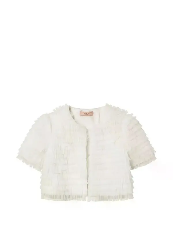 TWINSET Ruffled Short-sleeve Jacket - White