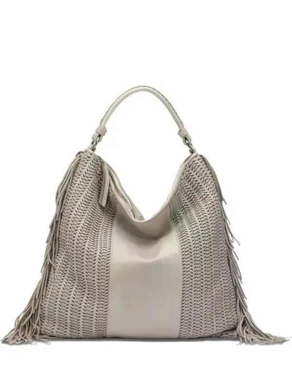 REPTILE'S HOUSE Large Vasia Fringed Woven Shoulder Bag