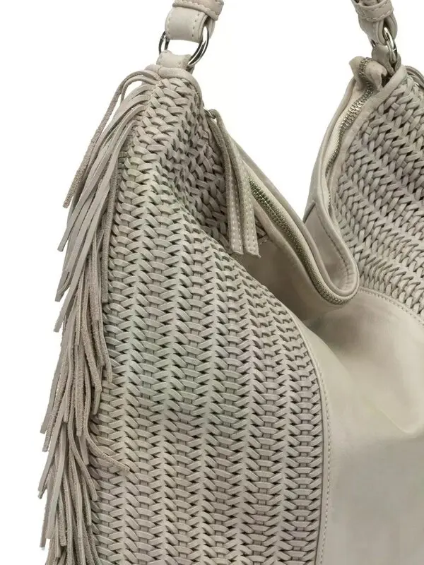 REPTILE'S HOUSE Large Vasia Fringed Woven Shoulder Bag
