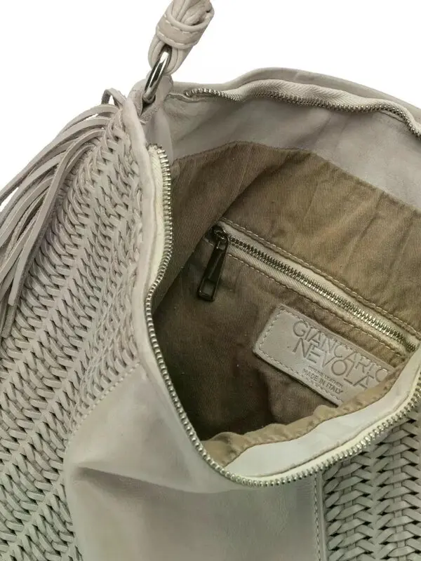 REPTILE'S HOUSE Large Vasia Fringed Woven Shoulder Bag