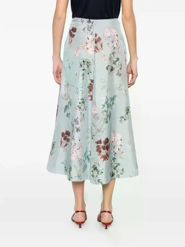 Altuzarra Floral Print Midi Skirt - Blue