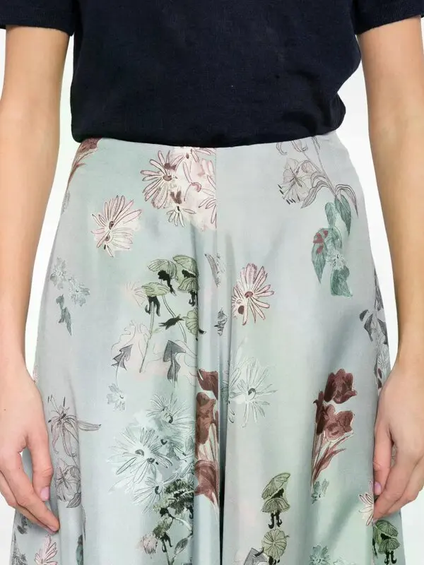 Altuzarra Floral Print Midi Skirt - Blue
