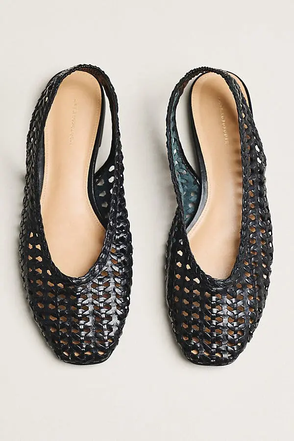 Anthropologie Slingback Woven Flats