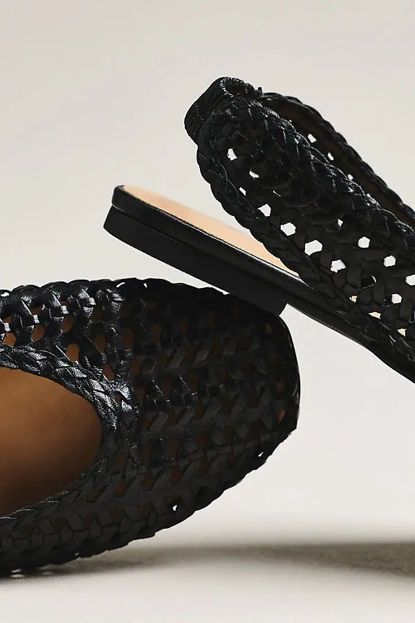 Anthropologie Slingback Woven Flats