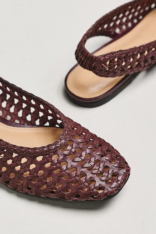 Anthropologie Slingback Woven Flats
