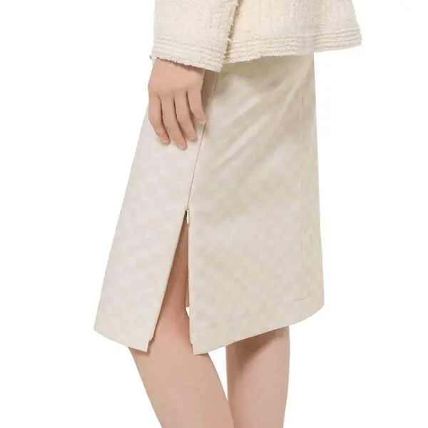 Gucci Gg Cotton Gabardine Skirt - Beige