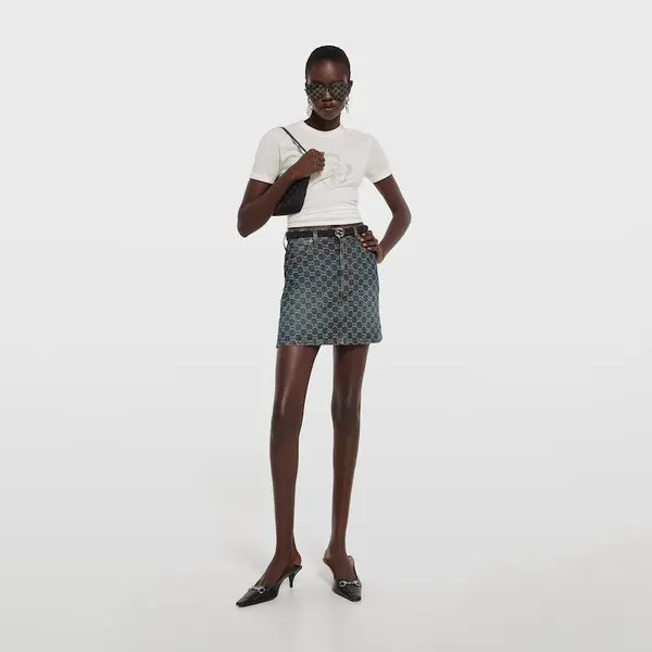 Gucci Thin Belt With Interlocking G Buckle - Black