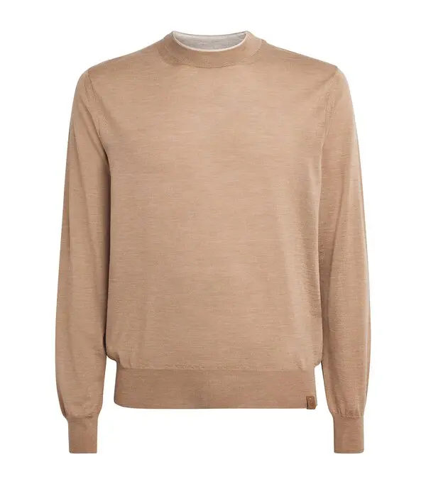 Jacob Cohen Wool-silk Contrast-neckline Sweater