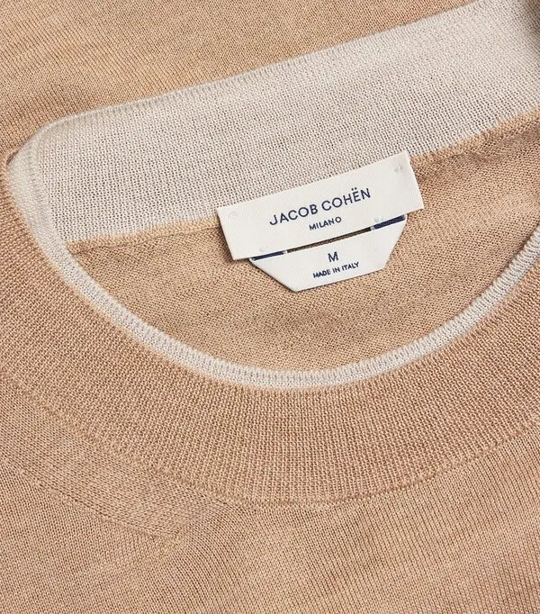 Jacob Cohen Wool-silk Contrast-neckline Sweater
