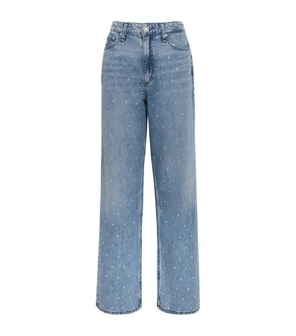 Rag & Bone Embellished Logan Wide-leg Jeans - Blue
