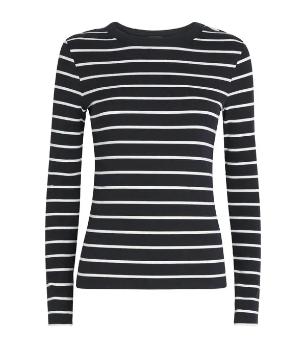 ME+EM Stretch-cotton Stripe Top