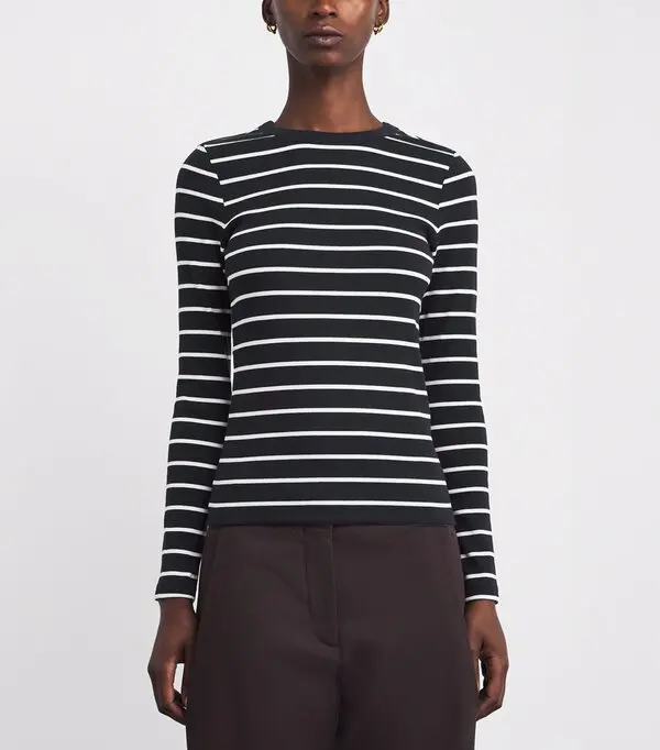 ME+EM Stretch-cotton Stripe Top