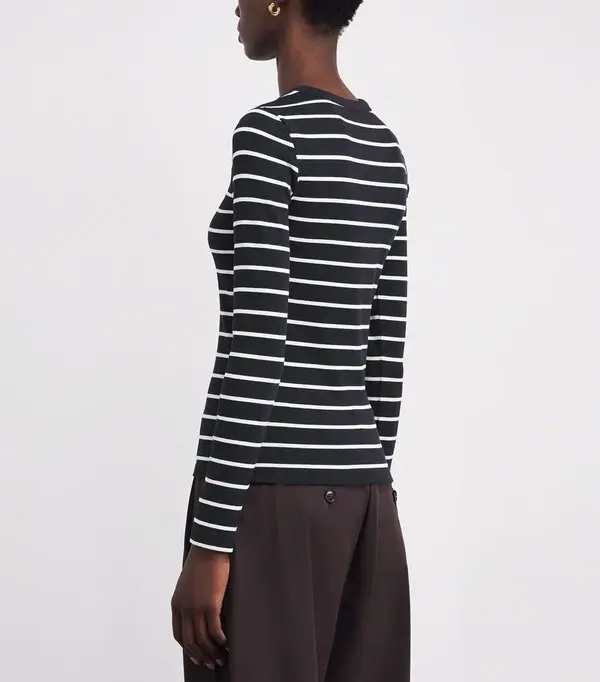 ME+EM Stretch-cotton Stripe Top