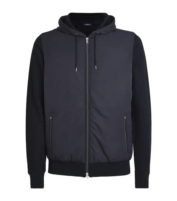 Herno Cotton Hooded Hybrid Jacket - Navy