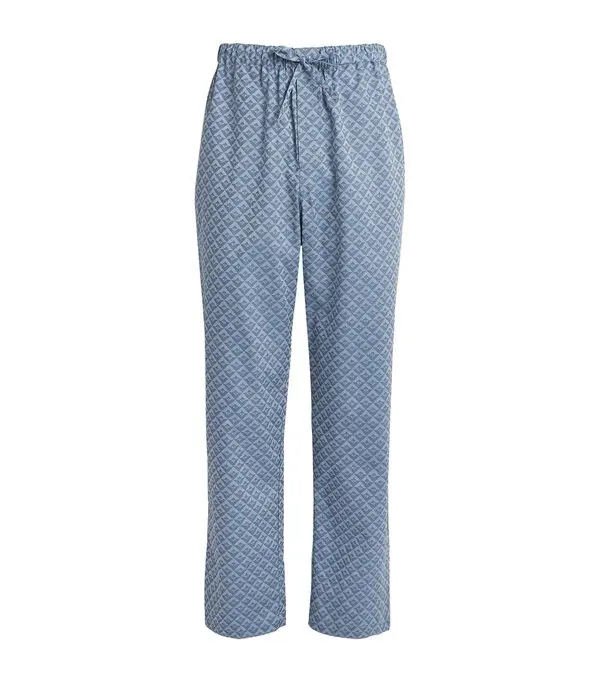Harrods Cotton Geometric Logo Pyjama Bottoms - Blue