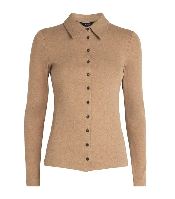 ME+EM Organic Cotton-blend Ultimate Shirt - Brown