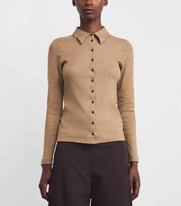 ME+EM Organic Cotton-blend Ultimate Shirt - Brown