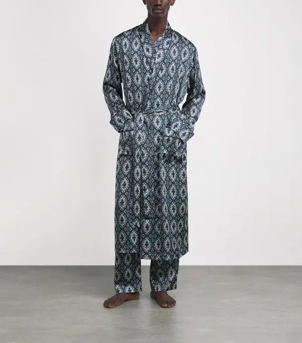 Harrods Silk Tile Print Night Robe