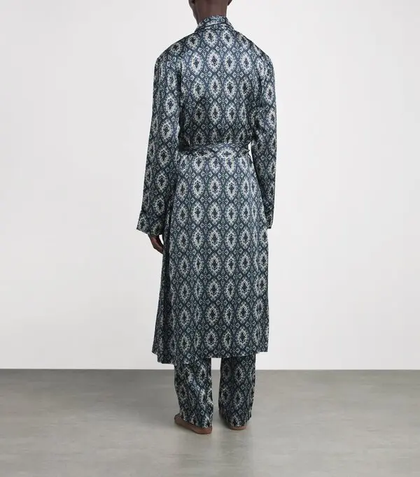Harrods Silk Tile Print Night Robe