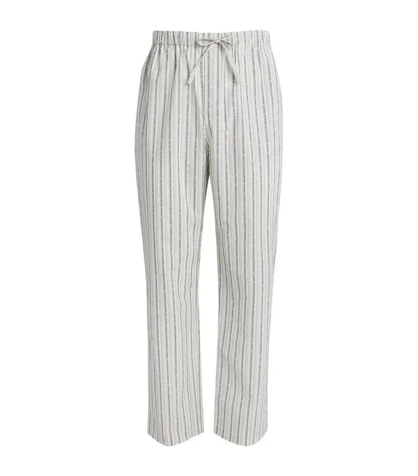 Harrods Cotton Stripe Logo Pyjama Bottoms - Green