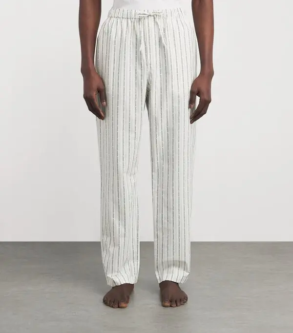 Harrods Cotton Stripe Logo Pyjama Bottoms