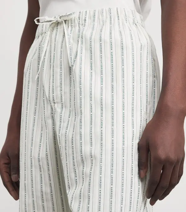 Harrods Cotton Stripe Logo Pyjama Bottoms