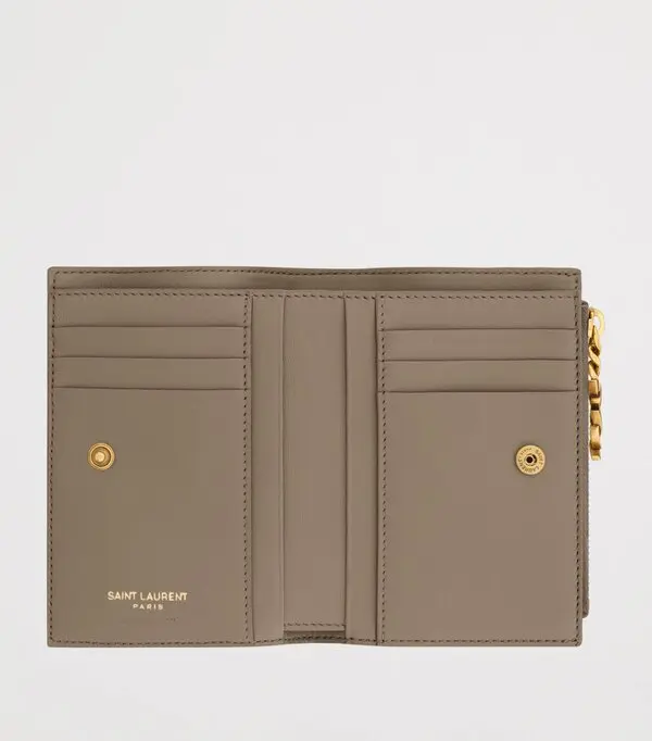 Saint Laurent Matelassé Bifold Wallet - Grey