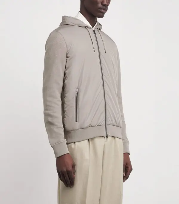 Herno Cotton Hooded Hybrid Jacket - Brown