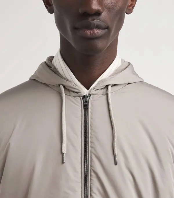 Herno Cotton Hooded Hybrid Jacket - Brown
