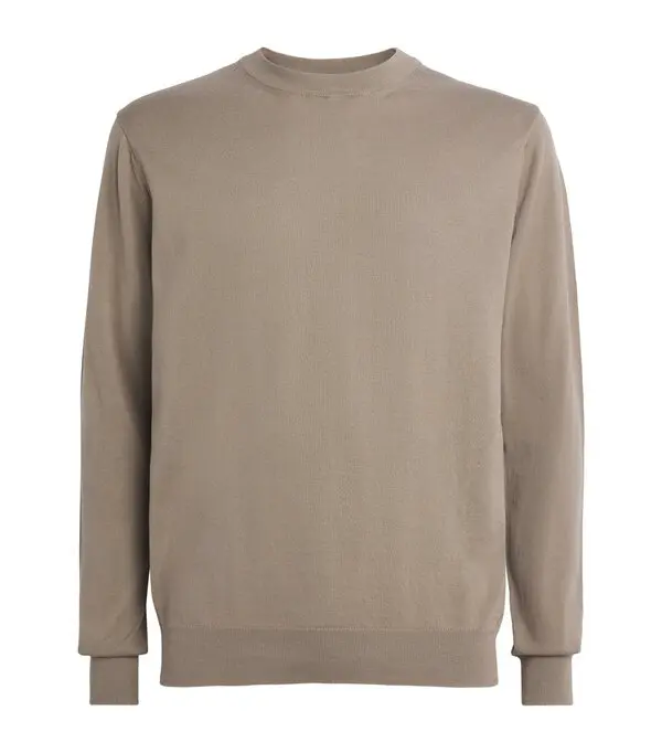 Sunspel Cotton Lightweight Crew-neck Sweater - Beige