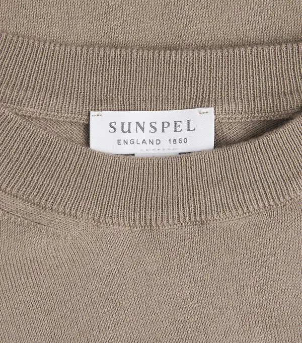 Sunspel Cotton Lightweight Crew-neck Sweater - Beige