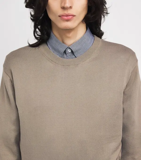 Sunspel Cotton Lightweight Crew-neck Sweater - Beige