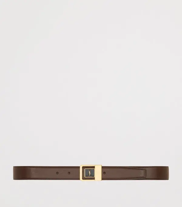Saint Laurent La 66 Leather Belt - Beige