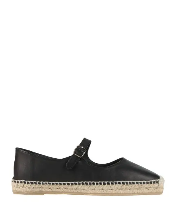 CastaÑer Leather Espadrilles - Black