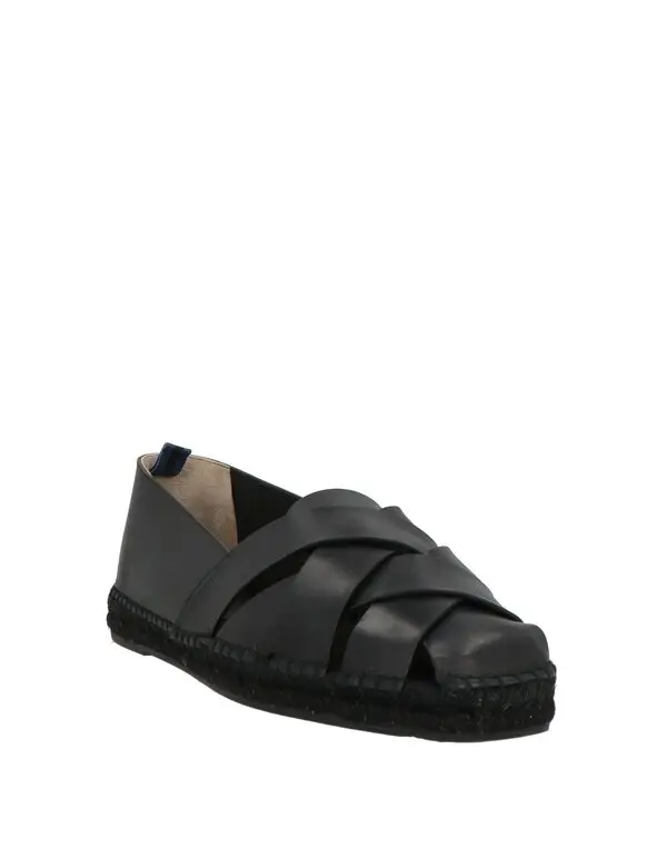 CastaÑer Leather Espadrilles - Black