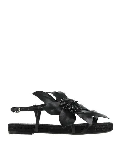 CastaÑer Leather Espadrille Sandals With Floral Appliqués