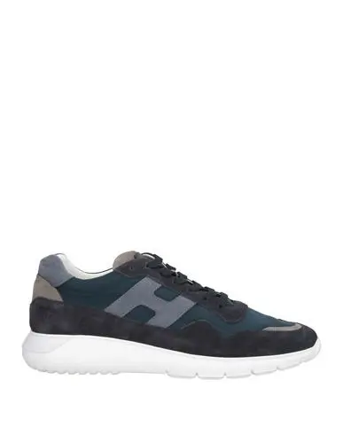 Hogan Interactive Sneakers In Leather And Textile Fibers - Blue