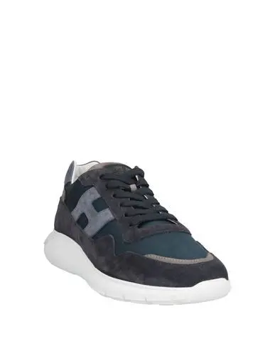 Hogan Interactive Sneakers In Leather And Textile Fibers - Blue