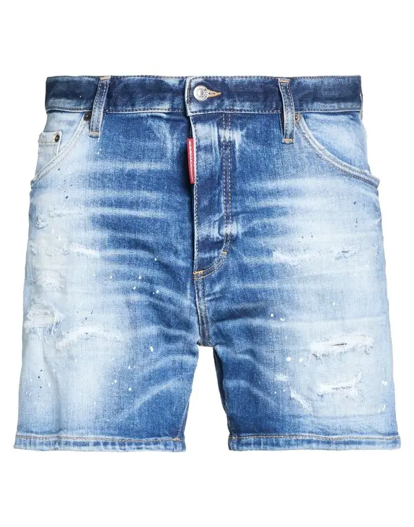 Dsquared2 Distressed Tie-dye Denim Shorts - Blue