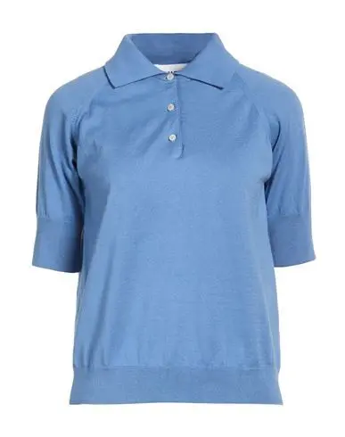 Alpha Studio Knitted Polo Shirt Cotton - Sky Blue