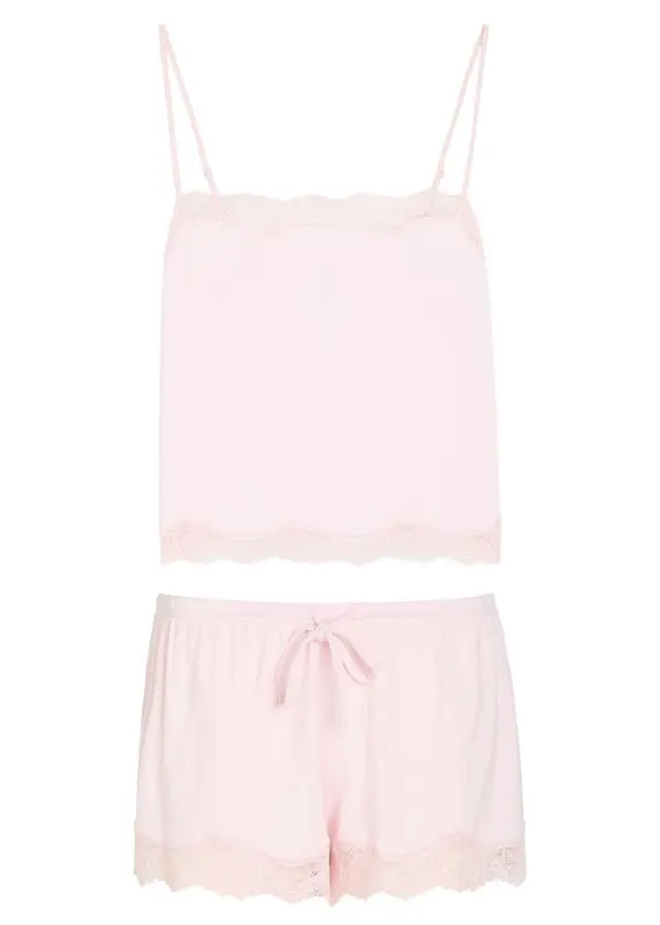 SKIMS Lace-trim Stretch-modal Pyjama Set - Multicoloured